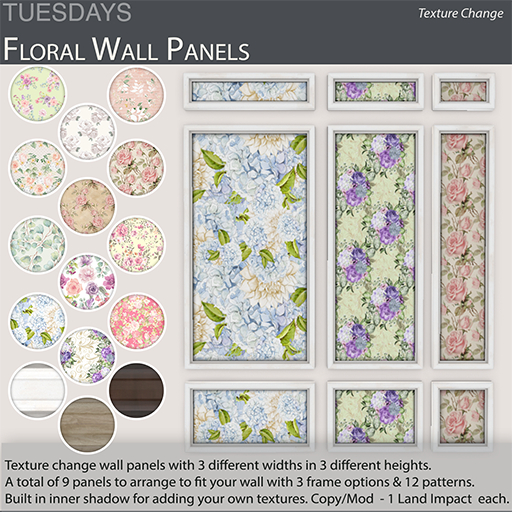 Second Life Marketplace - Tuesdays Floral Panels